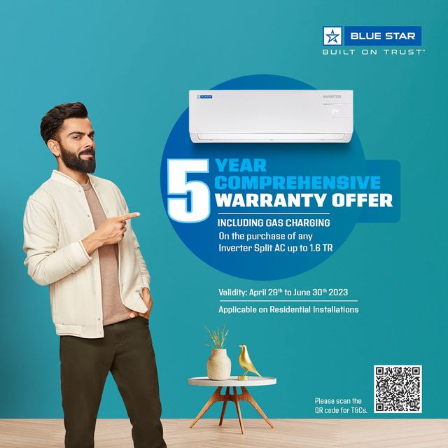 Buy Blue Star Y Series 5 In 1 Convertible 1 5 Ton 3 Star Inverter Split